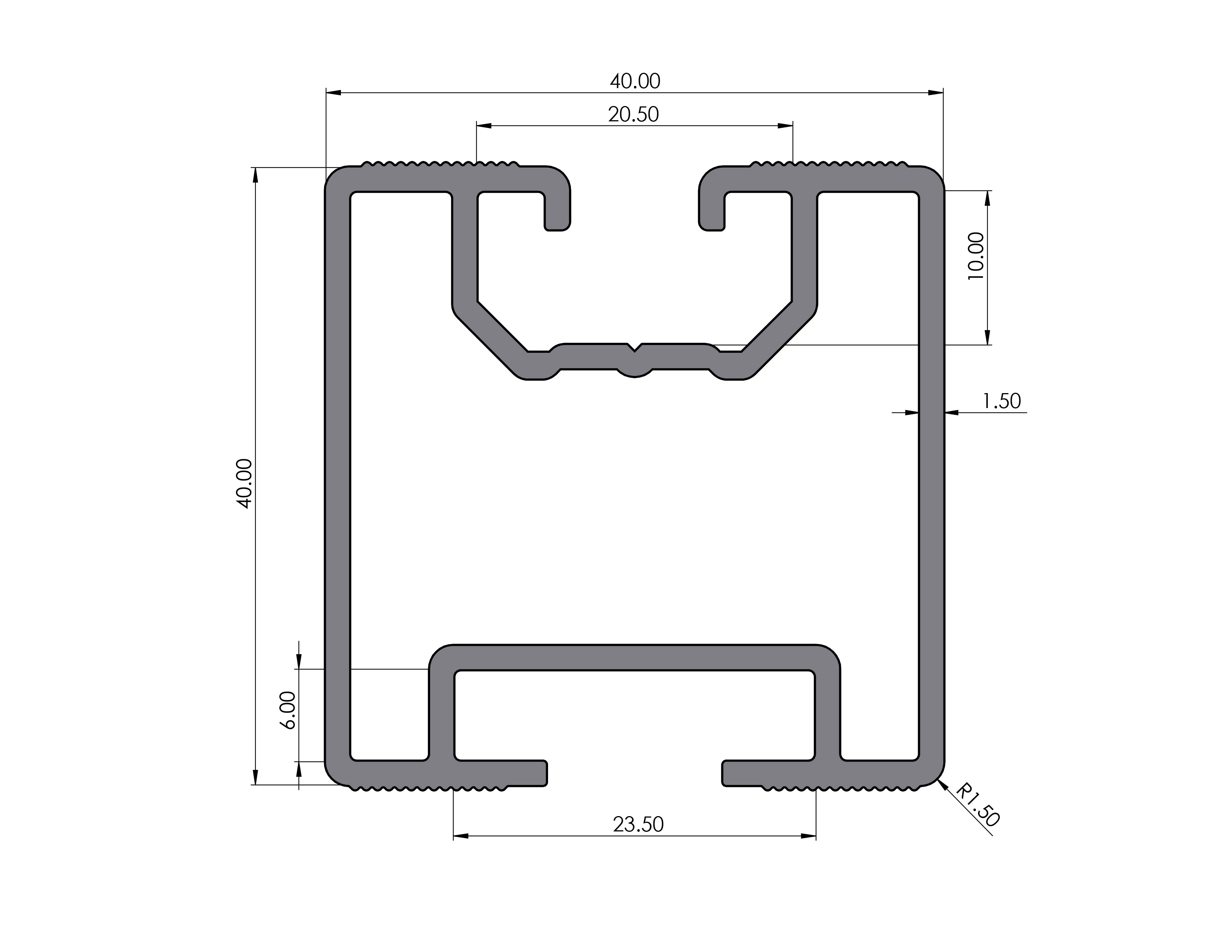 myaluprofil - Solar rail 40x40 2N180 T-slot nut/hammer head screw